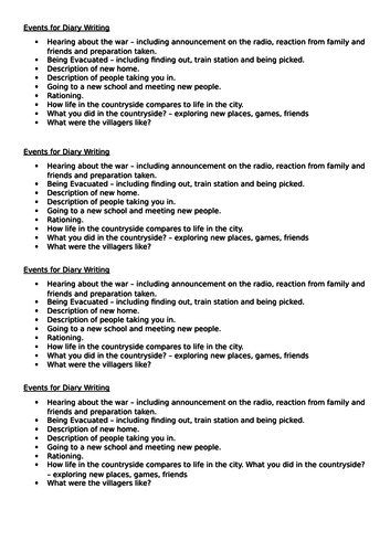 WW2 Diary Entry Writing | Teaching Resources