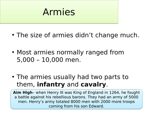 GCSE Edexcel Warfare Through Time Lesson 1 Introduction Medieval ...