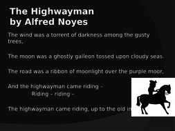 The Highwayman 8 Lesson Plans Overview | Teaching Resources