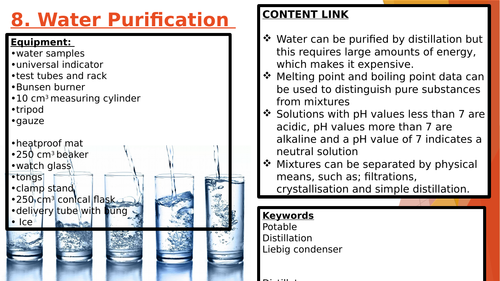 AQA Chemistry Required Practical, Water Purification (8) | Teaching ... AQA Chemistry Required Practical, Water Purification (8) | Teaching ...
