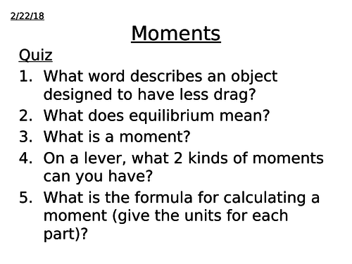 Moments KS3/KS4 | Teaching Resources