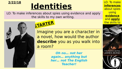 Describing a Spy Creative Writing and Inferences | Teaching Resources