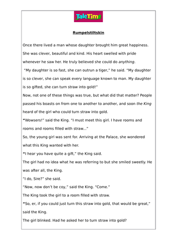 Listening + Writing fairy tale resource pack; Rumpelstiltskin Brothers ...