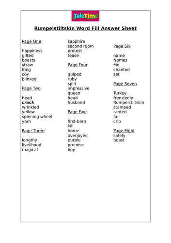 Listening + Writing fairy tale resource pack; Rumpelstiltskin Brothers ...