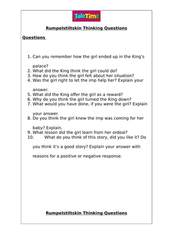 Listening + Writing fairy tale resource pack; Rumpelstiltskin Brothers ...