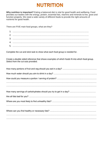 Healthy living mini project | Teaching Resources