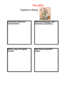 WAGOLL Sophie's diary entry and support sheets - The BFG | Teaching ...