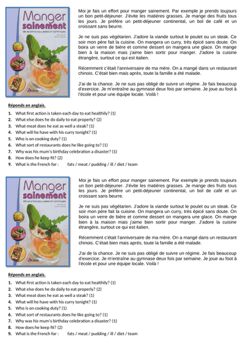 Une alimentation saine | Teaching Resources