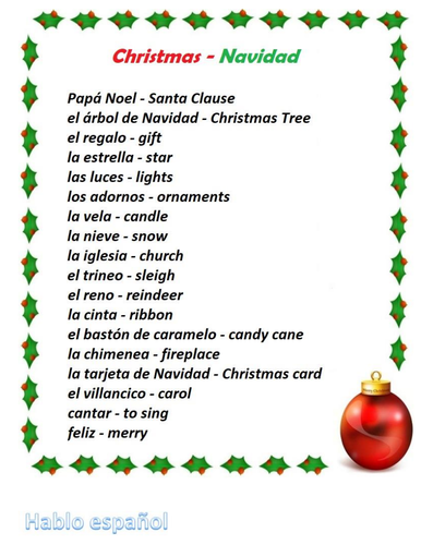 Christmas Navidad Spanish Spelling Worksheet Crossword Puzzles ...