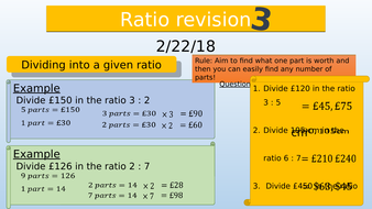 Dividing into a given ratio GCSE revision by sjcooper | Teaching Resources