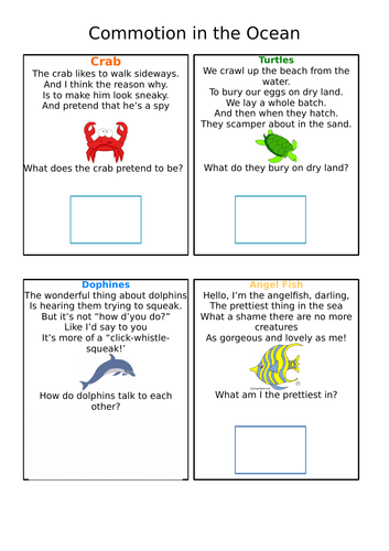 Commotion in the Ocean Autism work book | Teaching Resources