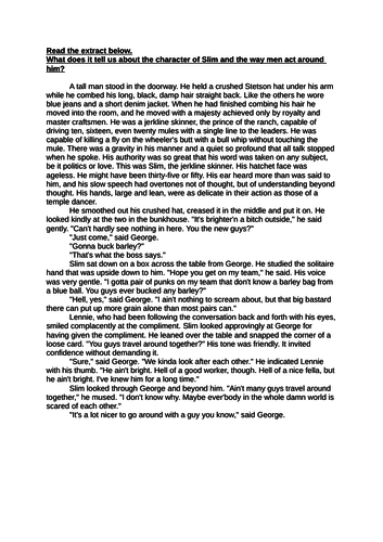 Of MIce and Men section 2 | Teaching Resources