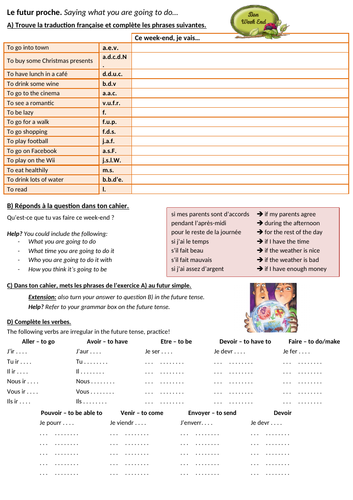 Le week-end prochain | Teaching Resources