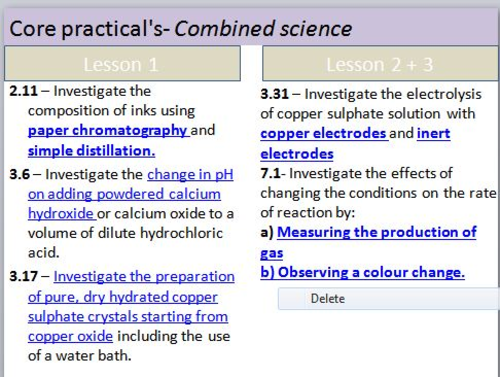 Edexcel 9-1 Combined HIGHER Chemistry CORE PRACTICAL Revision LESSONS ...