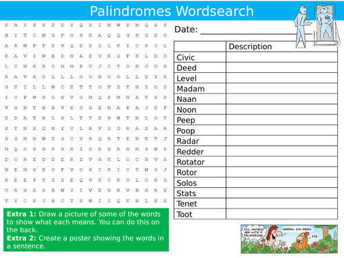 Palindromes Wordsearch Puzzle Sheet Keywords Settler Starter Cover ...