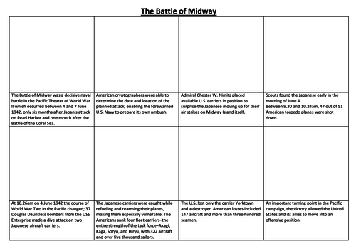 The Battle of Midway Comic Strip and Storyboard | Teaching Resources