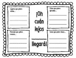 Dr. Seuss Oh The Places You'll Go Bilingual English/Spanish Writing ...