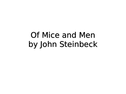 Of Mice and Men Background PPT | Teaching Resources