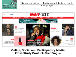 AQA A Level Media Teen Vogue & The Voice Online CSP SOW | Teaching ...