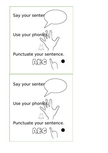 KS1 & EYFS sentence reminder checklists. | Teaching Resources