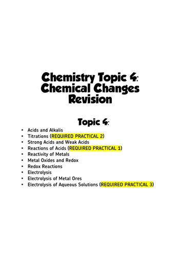 AQA GCSE Chemistry - Revision Sheets | Teaching Resources AQA GCSE Chemistry - Revision Sheets | Teaching Resources