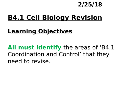 AQA B4.1 Cell Biology GCSE Revision Lesson | Teaching Resources