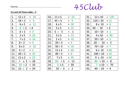 Number bonds and timetables recall resource | Teaching Resources