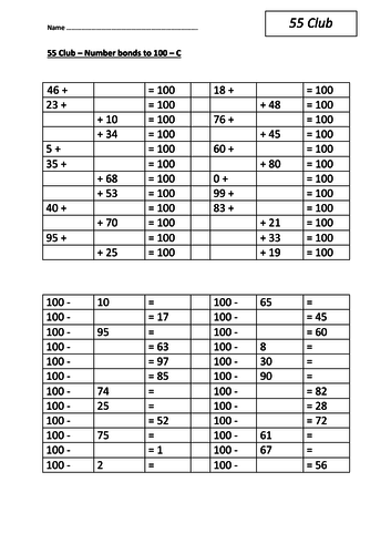 Number bonds and timetables recall resource | Teaching Resources