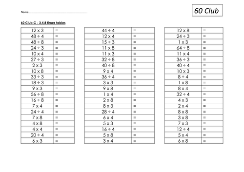 Number bonds and timetables recall resource | Teaching Resources