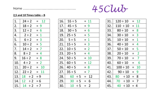 Number bonds and timetables recall resource | Teaching Resources