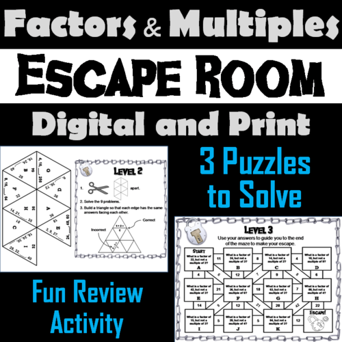 Factors and Multiples Escape Room | Teaching Resources