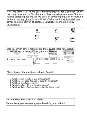 Qué hay en tu insti? - Describing school in Spanish - Viva 1 Module 3 ...