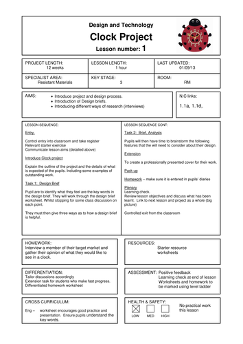 Clock Project KS3 - Full SOW, PPT and LPs | Teaching Resources