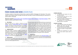 Food chains and webs (Galapagos Study) | Teaching Resources