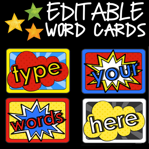 Superhero Sight Words - EDITABLE | Teaching Resources