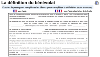 Le bénévolat- Qui sont et que font les bénévoles- A Level FRENCH- Year ...