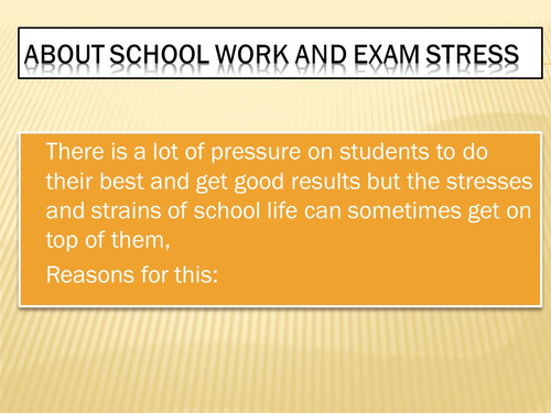 How to cope with exam stress? | Teaching Resources