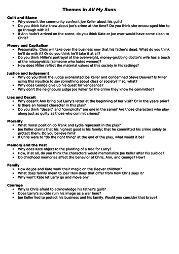 All My Sons Revision Pack | Teaching Resources