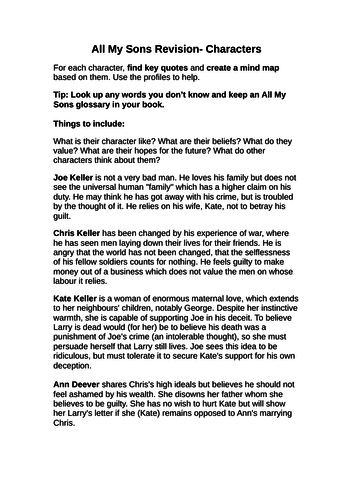 All My Sons Revision Pack | Teaching Resources