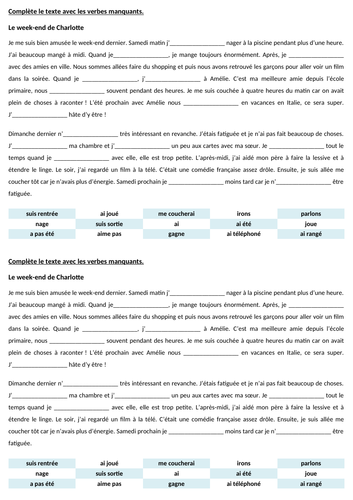 Le week-end dernier | Teaching Resources