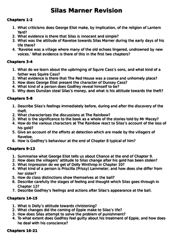 Silas Marner Revision Pack | Teaching Resources