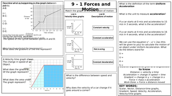 AQA 9-1 Forces Combined Revision mat | Teaching Resources