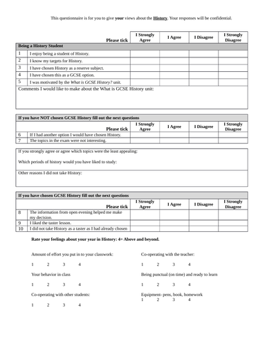Student Voice Questionnaires KS3-5 | Teaching Resources