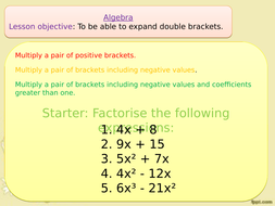 Expanding double brackets fluency problem solving | Teaching Resources