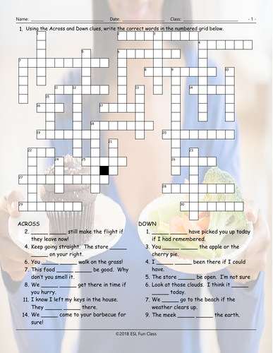 Possibility Modals Crossword Puzzle | Teaching Resources