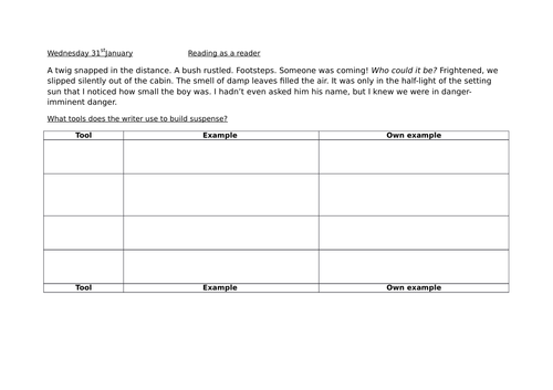 Suspense Writing - 3 weeks planning and resources Year 4 | Teaching ...