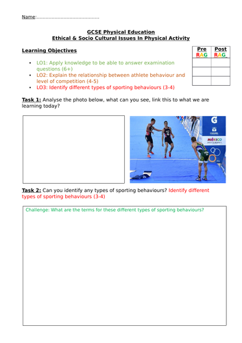 Edexcel GCSE PE 9-1 (2016 Spec) Ethical & socio-cultural issues in ...