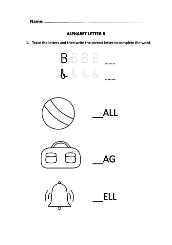 Learning and Writing Letter B for Year 1 Students | Teaching Resources