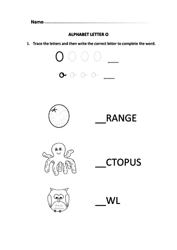 Learning and Writing Letter O for Year 1 Students | Teaching Resources