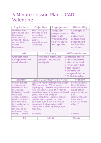 Valentine - Carol Ann Duffy | Teaching Resources
